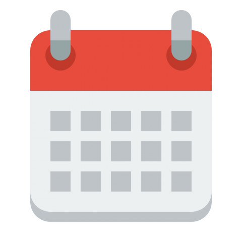Round Flat Date & Time Calendar Icon HD PNG | Citypng