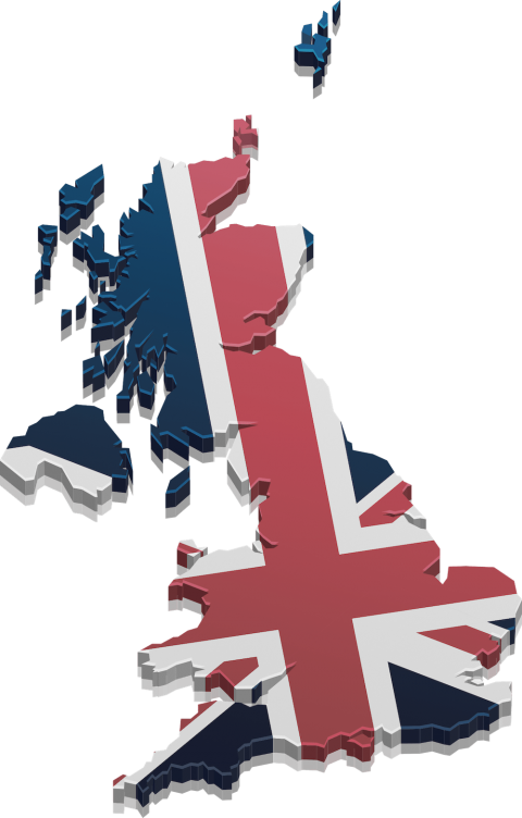 United Kingdom Flag On Map Shape PNG Image | Citypng