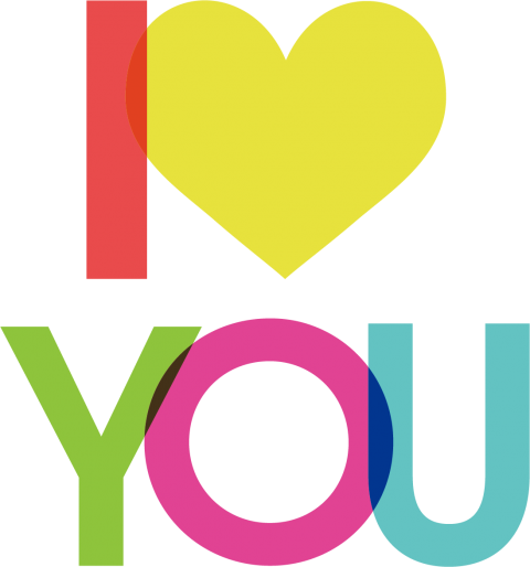 HD Rainbow I Love You Text PNG | Citypng