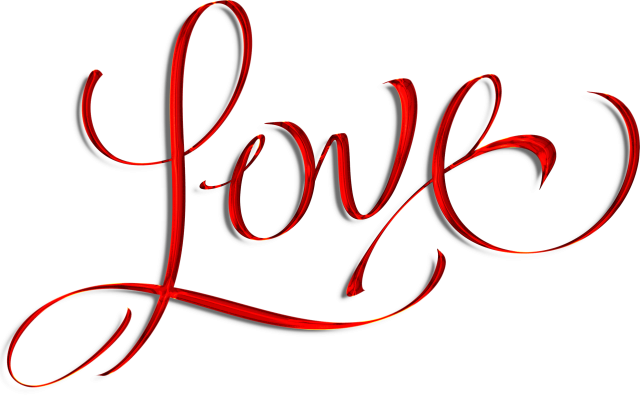 HD Love Word Red Text Hand Lettering PNG | Citypng