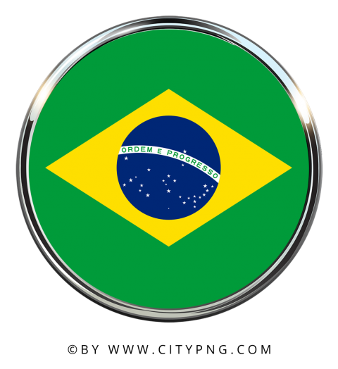 FREE Glossy Square Brazil Flag Icon PNG | Citypng