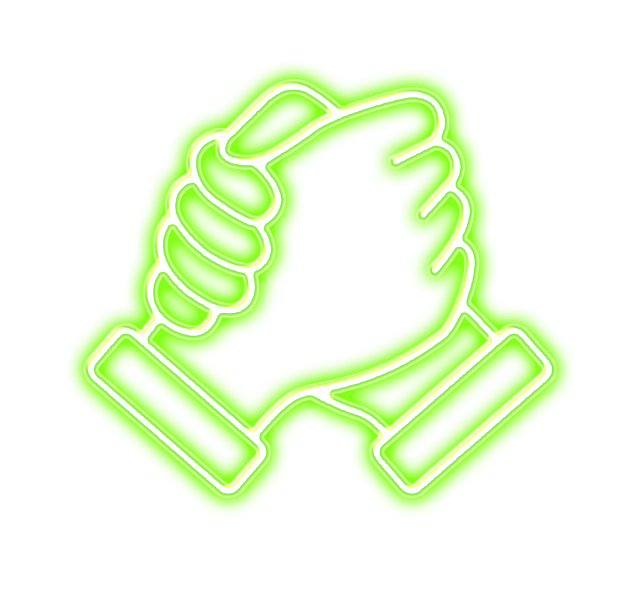 Red Neon Soul Brother Handshake HD PNG | Citypng