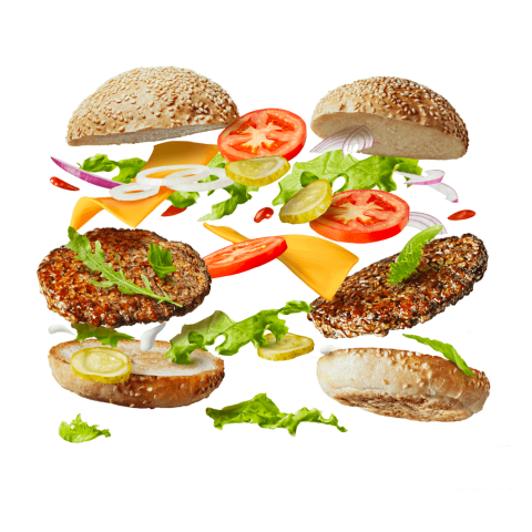 Double Patties Veggie Burger Layers HD PNG | Citypng