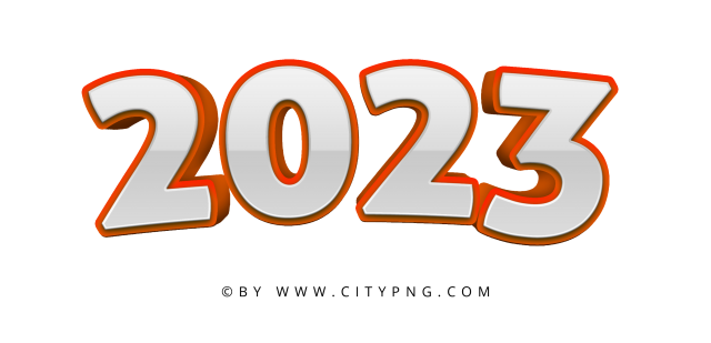 2023 Orange Art Line Text Logo Numbers PNG | Citypng