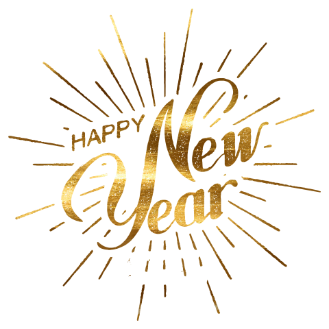 Gold Glitter Happy New Year Text Art PNG | Citypng