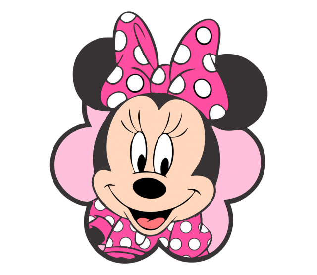 Minnie Mouse Face On Zig Zag Circle Logo Image PNG | Citypng