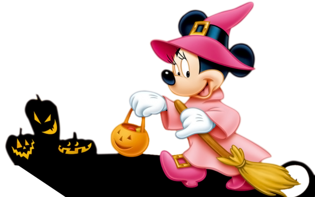 Minnie Mouse Riding Witch Broom PNG | Citypng