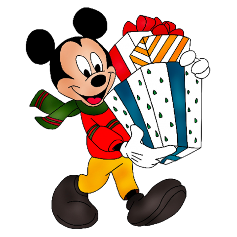 Clipart Mickey Mouse Holding Christmas Wreath | Citypng