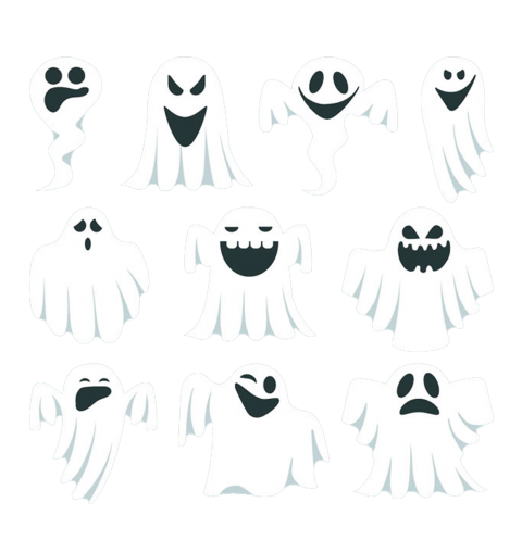 Two Halloween White Ghosts Illustration PNG IMG | Citypng
