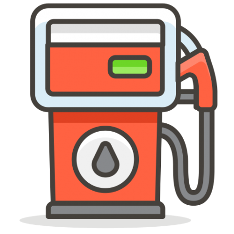 Red Petrol Pump Square Icon Image PNG | Citypng