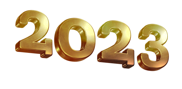 Gold 2023 Text Logo Numbers Image PNG | Citypng