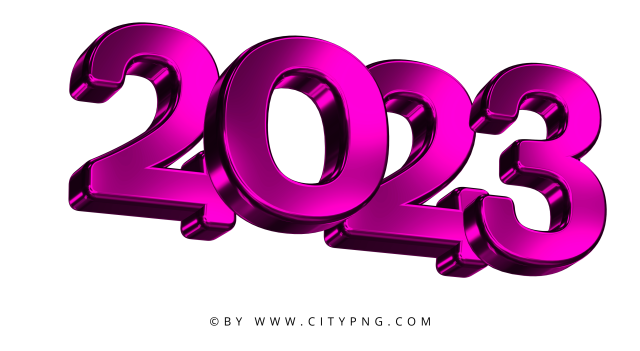 Blue 2023 3D Text Logo New Year HD PNG | Citypng