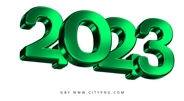 Creative Green 2023 Text Logo Numbers HD PNG | Citypng