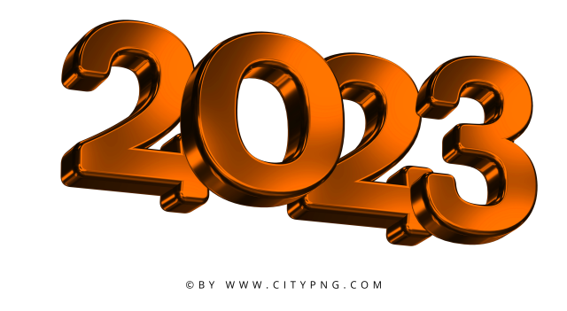 Blue 2023 3D Text Logo New Year HD PNG | Citypng