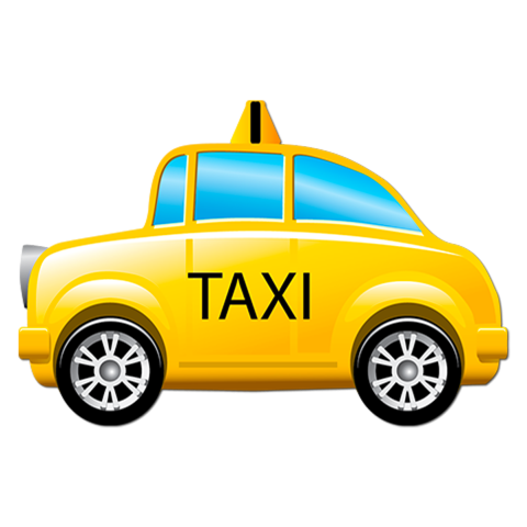 HD Cartoon Clipart Side View Taxi Cab Car PNG | Citypng