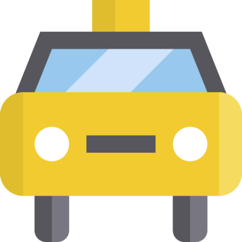 Vector Taxi Front View Cab Car Icon PNG | Citypng
