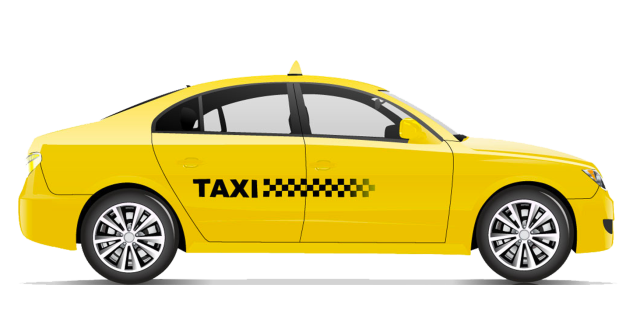 HD Cartoon Clipart Side View Taxi Cab Car PNG | Citypng