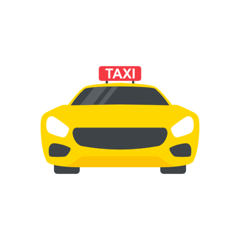 Vector Taxi Front View Cab Car Icon PNG | Citypng