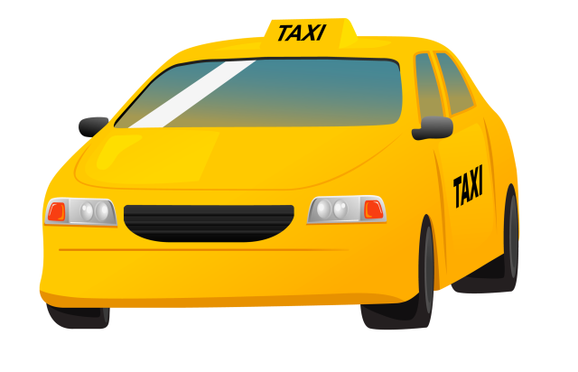 HD Cartoon Yellow Mini Cab Taxi Car PNG | Citypng