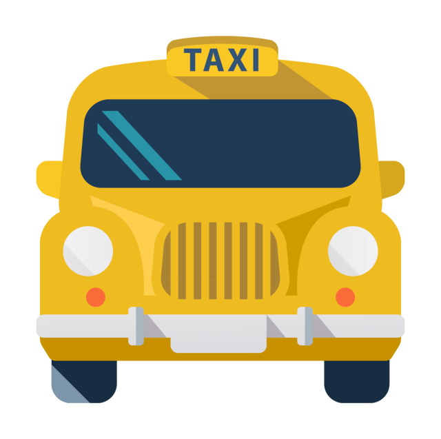 Yellow Cartoon Cab Taxi Car Auto PNG | Citypng