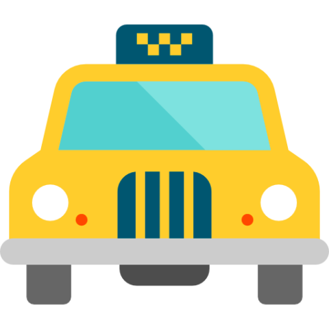 Vector Yellow Checker Taxi Cab Icon PNG | Citypng