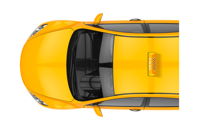 Yellow Illustration Vector Taxi Cab Front View PNG | Citypng