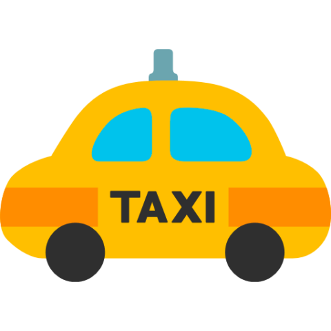 Vector Cartoon Side View Taxi Cab Icon PNG | Citypng