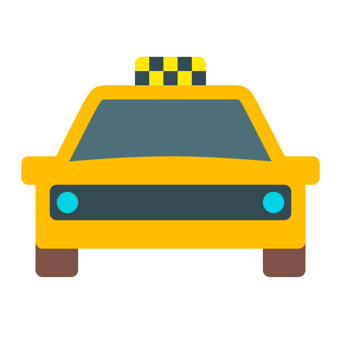 Vector Yellow Checker Taxi Cab Icon PNG | Citypng