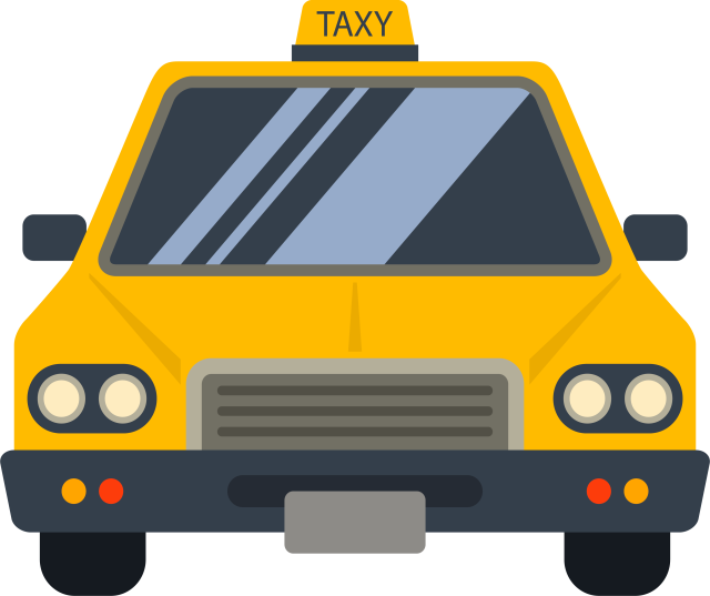 HD Vector Yellow Cab Taxi In City PNG | Citypng