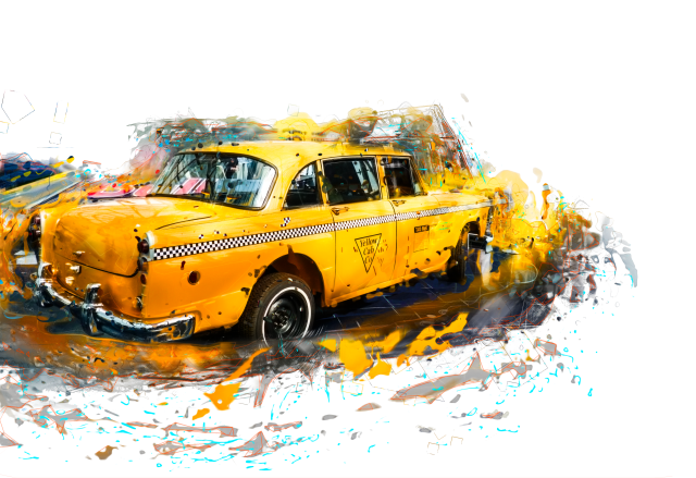 HD 1940 Taxi Cab Checker Watercolor PNG | Citypng