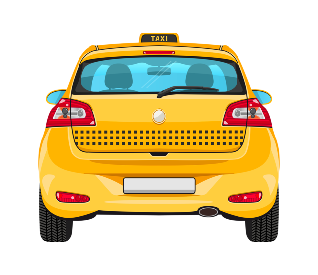 Yellow Cartoon Cab Taxi Car Auto PNG | Citypng