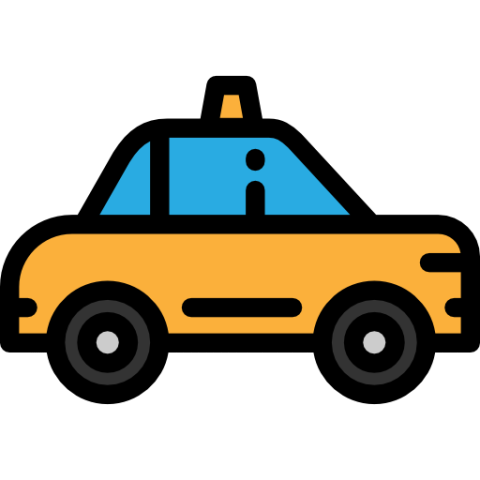Vector Taxi Front View Cab Car Icon PNG | Citypng