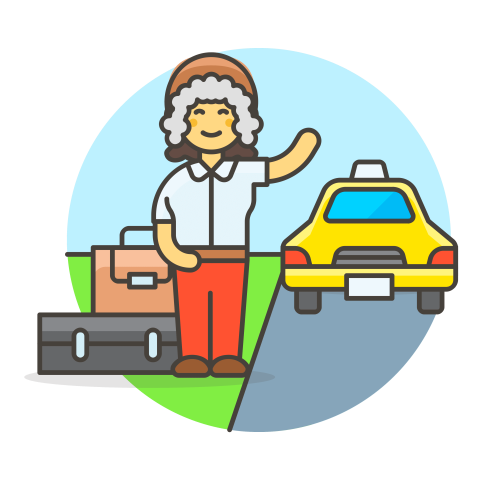 Vector Cartoon Orange Taxi Cab Icon PNG | Citypng