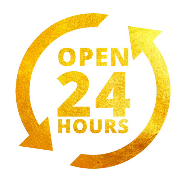 24 Hours Service Pink Logo Icon Sign PNG IMG | Citypng