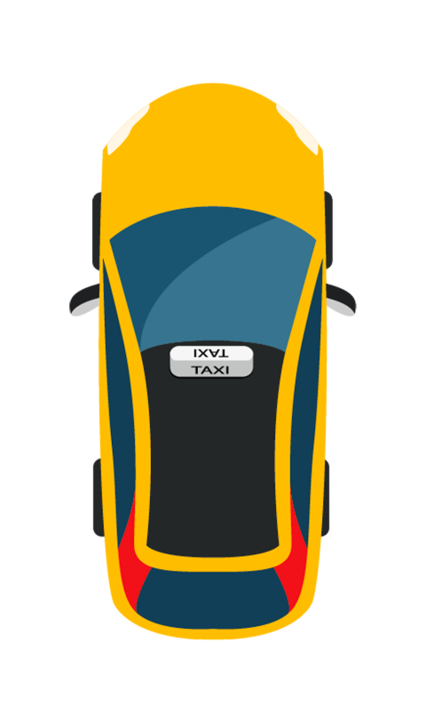 Yellow Vector Cartoon Cab Taxi Car Auto HD PNG | Citypng