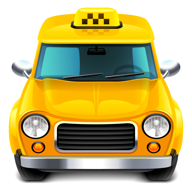 Yellow Cartoon Cab Taxi Car Auto PNG | Citypng