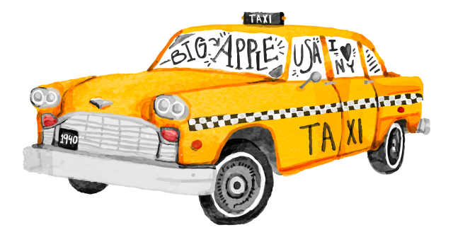 HD Yellow Cab Checker Watercolor Artwork PNG | Citypng
