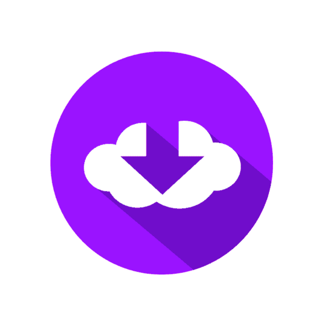 Flat Circle Round Purple Download Button Icon PNG | Citypng