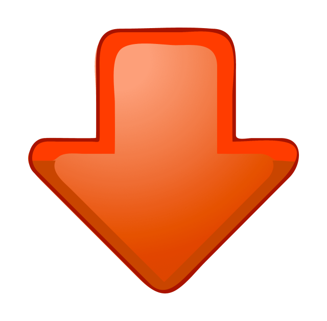 Flat Circle Round Orange Download Button Icon PNG | Citypng