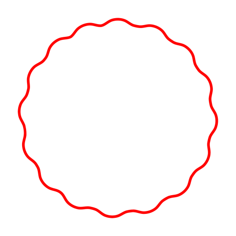 Red & White Wavy Floral Circle Border Download PNG | Citypng