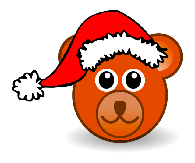 HD Cartoon Bear Wearing Santa Claus Hat PNG | Citypng
