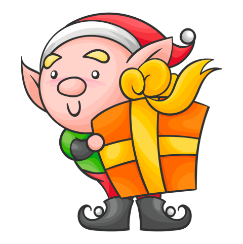 Cartoon Fat Gnome Elf Wearing Christmas Clothes PNG | Citypng
