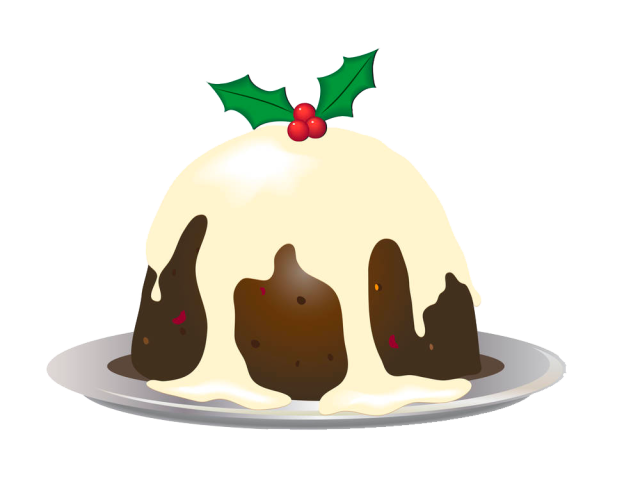 Illustration Cartoon Christmas Pudding On Plate HD PNG | Citypng