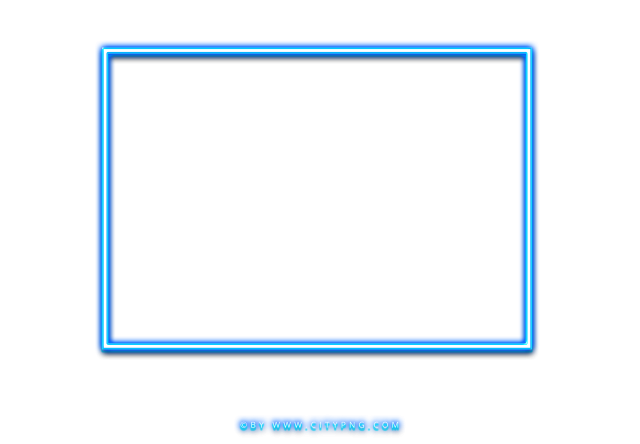 HD Blue Neon Border Frame Effect PNG | Citypng