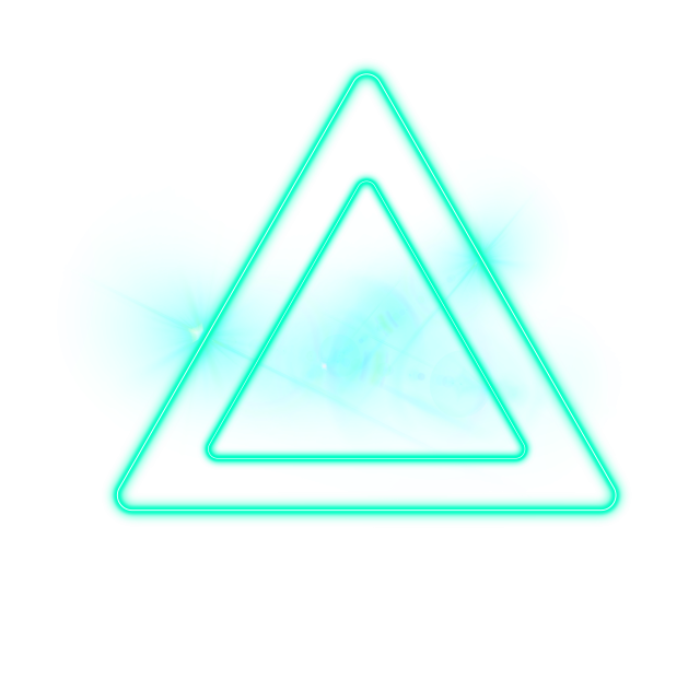 Neon Double White Triangle With Flare Effect HD PNG | Citypng