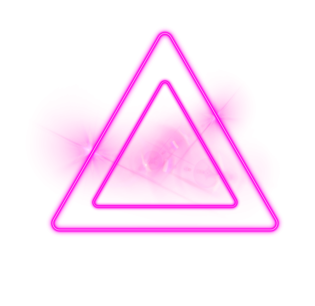 Neon Double White Triangle With Flare Effect HD PNG | Citypng