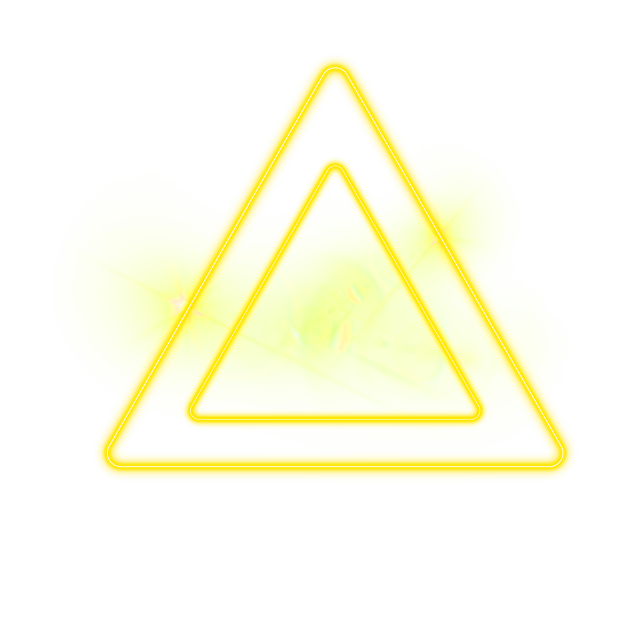 Neon Double White Triangle With Flare Effect HD PNG | Citypng