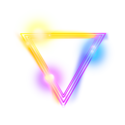 Neon Double White Triangle With Flare Effect HD PNG | Citypng