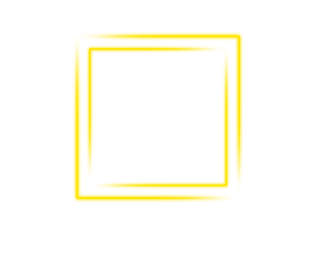 Neon Blue Green Square Double Frame PNG | Citypng