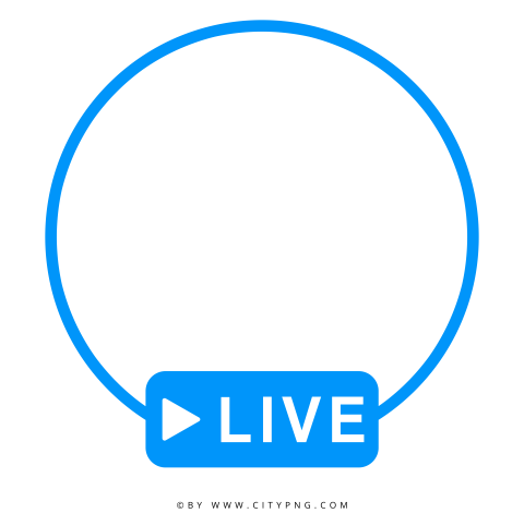 HD Live Red Circle Logo Sign With Play Icon PNG | Citypng